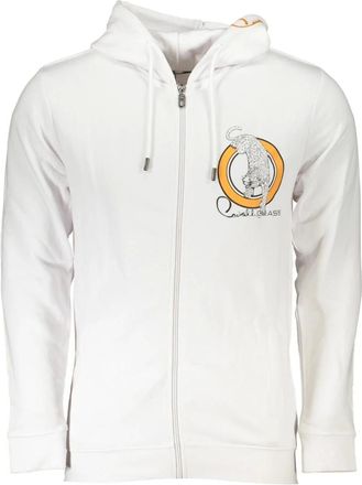 Cavalli Homme, Sweatshirts et sweats &agrave; capuche, Blanc, Taille: L SweaT-shirt &agrave; Manches Longues avec Capuche