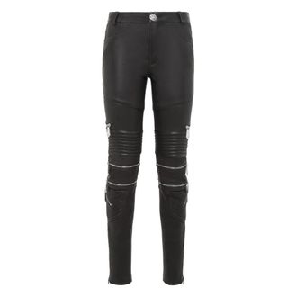 Philipp Plein Leather Hosen Long - - Trousers - Damen - Schwarzk - XL