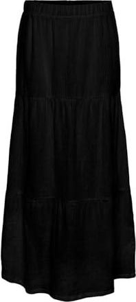 Pieces Jupe Maxi Pcsikka Hw WVN Noos pour Femme, Noir, XS