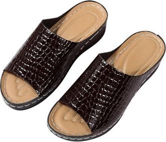 Generic Cocila Sandale Femmes Mod&egrave;Les De Pantoufles &agrave; Semelle &eacute;Paisse Noire, Style Commerce Ext&eacute;Rieur, L&eacute;G&egrave;Res Et Orn&eacute;Es Motifs Originaux Pour Femmes. Sandale