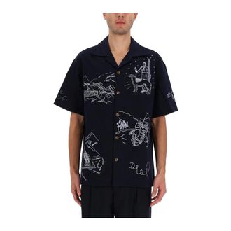Dr&ocirc;le de Monsieur Hemd mit kurzem Arm und abstraktem Print - - Shirts - Herren - Blau - S