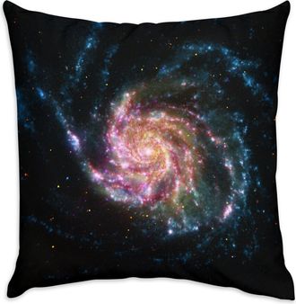 Fabulous Kissen aus wei&szlig;em Samt - M101 Galaxie der Rolle Universum Weltraum Stern Astronomy - 40 x 40 cm - samtige Haptik - Bezug und Kissen inklusive