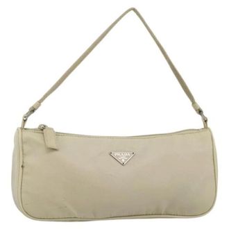 Prada Pre-owned Nylon Schultertasche - - Pre-owned - Damen - Beige - ONE SIZE
