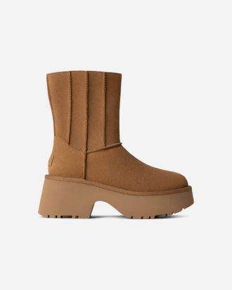 UGG Classic Twin Seam New Heights Boot f&uuml;r Damen in Brown, Gr&ouml;&szlig;e Wildleder