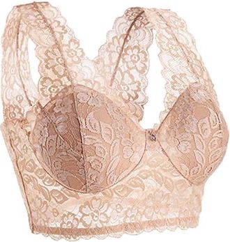 Generic Soutien-gorge confortable sans armatures pour femme - Bretelles r&eacute;glables - Couverture compl&egrave;te - Soutien-gorge confortable sans armatures, beige, 3XL