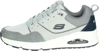 Skechers Homme Uno Retro One Baskets, Maille en Daim Duraleather Gris, 41.5 EU