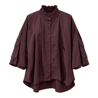 Meimeij Oversize-Bluse - - Blouses & Shirts - Damen - Braun - XS