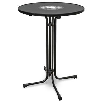 Weber Klappbarer Stehtisch - runder Stehtisch &Oslash; 80 cm, klappbar, h&ouml;henverstellbare F&uuml;&szlig;e, stabil, kunststoffbeschichtete Holzplatte, schwarz - ideal f&uuml;r Even