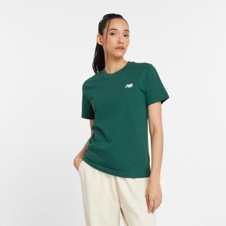 New Balance Femme Sport Essentials Jersey T-Shirt en Vert, de Coton, Taille XS
