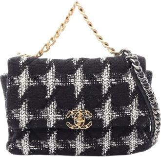 Chanel Pre-owned Sac bandouli&egrave;re 19 Matelasse Cuir Tissu - Femme - Pre-owned - Noir - Taille: ONE Size