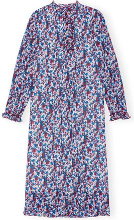 Ganni Damen Blusenkleid PLEATED GEORGETTE MIDI DRESS