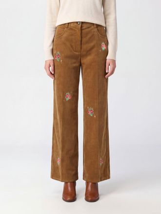 Forte_Forte Pantalon large taille haute en velours de coton avec broderies