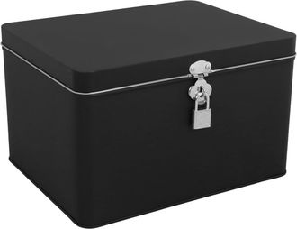 Cabilock Aufbewahrungsbox Aus Weißblech Mit Schloss Metall Kasten Für Haushalt Und Büro Vielseitige Lagerung Für Werkzeuge Und Schreibwaren Großes Fassungsverm