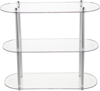 Angoily Mehrst&ouml;ckiges Ablagefach aus PET und Edelstahl Transparentes Aufbewahrungssystem mit 3 Ebenen Kosmetik und Badezimmer Organizer f&uuml;r Schreibtisch und N