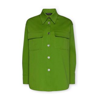 Elena Miro Gabardine-Hemd mit Taschen - - Blouses & Shirts - Damen - Gr&uuml;n - 3XL