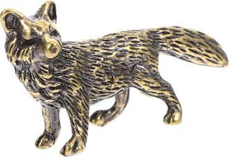 Luxshiny Messing-Fuchs Dekofigur - Stilvolle Retro Tierfigur Für Wohnaccessoires Bücherregal & Tischdekoration Freunde Und Familie