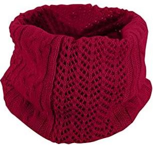 Generic &Eacute;charpe dhiver en lin pour femme - Double anneau en tricot &eacute;pais - &Eacute;charpe illimit&eacute;e - Chaude et coupe-vent, rouge, taille unique