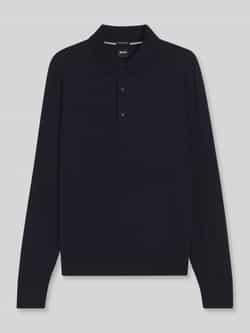 HUGO BOSS Regular Fit Poloshirt aus reiner Wolle Modell Lancione