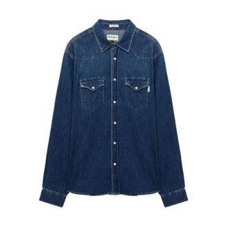 Roy Rogers Dunkle Waschung Denim Westernhemd - - Shirts - Herren - Blau - S