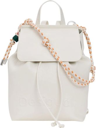 Desigual Femme, Sacs, Blanc, Taille: ONE Size Half Logo Luena Mini Backpack