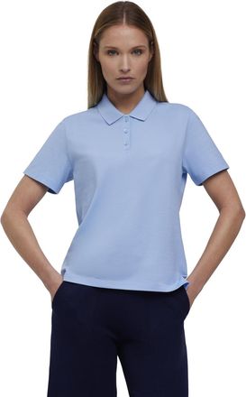 Falke Damen Polohemd Basic Boxy Pique Polo W Pl Baumwolle weich hautfreundlich bequem sehr leicht 1 St&uuml;ck, Blau Sky Blue 6807, XS
