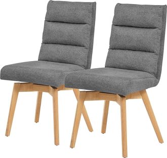Ars Natura home24 Polsterstuhl Kexby 2er-Set 49 x 91 x 68cm Schwarz/Grau