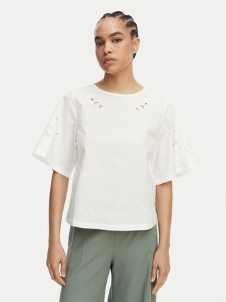 Max Mara Bluse Targa 2615941102 Wei&szlig; Regular Fit