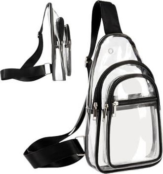 Generic Sac &agrave; bandouli&egrave;re transparent - Approuv&eacute; par le stade - Sac &agrave; bandouli&egrave;re transparent imperm&eacute;able - Sac &agrave; dos de concert - Sac &agrave; dos r&eacute;glable et tenda