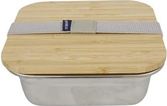 Birambeau K&uuml;chenutensilien - Beh&auml;lter aus Edelstahl - luftdichte Lebensmittelbeh&auml;lter - Deckel aus Bambus - 750 ml