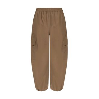 Max Mara Femme, Pantalons, Brun, Taille: 38 FR Pantalon élégant en coton pour femmes