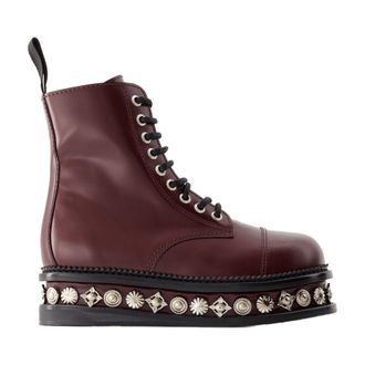 Toga Archives Womens Studded Leather Boot Burgundy