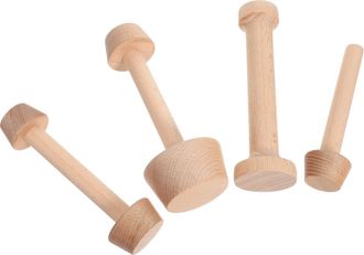 FOMIYES Doppelseitiger Holz Backstampfer f&uuml;r Eierkuchen und Geb&auml;ck Abnehmbarer Teigschieber Robustes Selbstgemacht Werkzeug f&uuml;r Kuchen und Desserts f&uuml;r K&uuml;che 