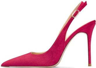 Generic Talons Compensés en Cuir Verni Femme à Talon Aiguille Bout Pointu Bride à Boucle Réglable Escarpins à Talons Hauts Classiques Élégants Escarpins pour 