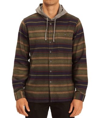 Billabong Billabong Herren Klassisches Baja-flanellhemd mit Kapuze Hemd mit Button-Down-Kragen, Stealth, Klein
