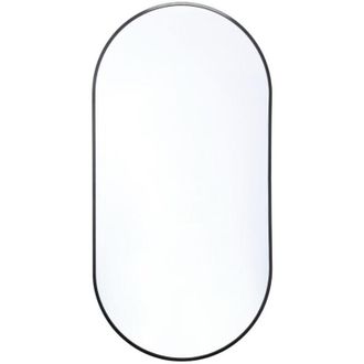Puma Naturel B-Way 120x60 cm miroir suspendu ovale, cadre en aluminium, noir (ZBWOV12060C)
