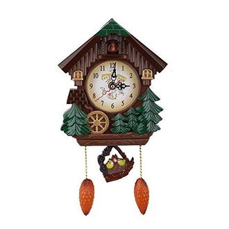 RAGUSO Horloge &agrave; Coucou Arbre Maison Horloge Murale Art Vintage d&eacute;coration Facile &agrave; Lire pour la Maison Salon Chambre d&eacute;coration Artisanat Enfants Cadeaux