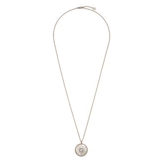 Gucci Interlocking Halskette in Ros&eacute;gold- Mop- Diamanten GG Pav&eacute; - - Accessories - Damen - Gelb - ONE SIZE