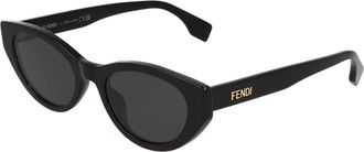 Fendi Lettering Fe40209I Sonnenbrille - - Accessories - Damen - Schwarzk - 51 MM