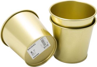 IKEA Daidai - Blumentöpfe, 9 cm, Messing/goldfarbener Stahl, 3 Stück