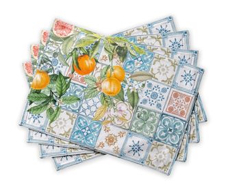 Maison d'Hermine Tischsets, 100 % Baumwollstoff, Set mit 4 dekorativen, Ostern waschbaren Tischsets für Zuhause, Küche, Essen und Camping, Agrume - Frühling/Sommer(33 