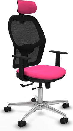 Piqueras y Crespo Computerstuhl Rosa Jorquera mit 1D-Armen, h&ouml;henverstellbarer Lendenwirbelst&uuml;tze und h&ouml;henverstellbarem Kopfteil und Neigungsverstellung. Ausgestattet 