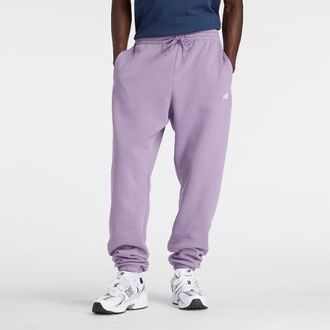 New Balance Herren Sport Essentials Fleece Jogger in Violett/Wei&szlig;, Baumwolle, Gr&ouml;&szlig;e XL