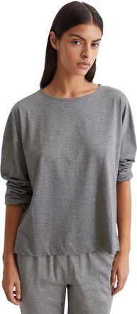 Marc O'Polo Pyjamaoberteil Mix & Match Cotton-Woven Rundhalsausschnitt, Seitenschlitze, langärmelig, Baumwolle