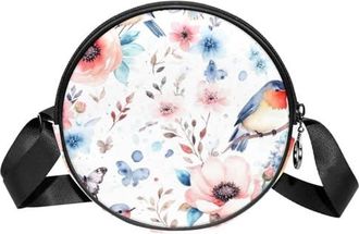 Generic Sac &agrave; bandouli&egrave;re rond pour femme, petit sac &agrave; bandouli&egrave;re color&eacute; avec fermeture &eacute;clair, bretelles r&eacute;glables, sac &agrave; main rond d&eacute;contract&eacute; pour femmes 