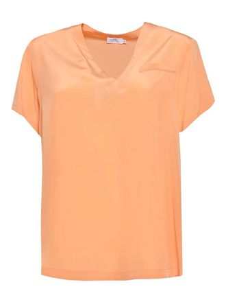 Barba Bluse mit V-Ausschnitt - Orange