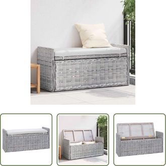 vidaXL Rattanbank - Sitzbank mit Stauraum Wei&szlig; gewaschen 110 x 40 x 50 cm Rattan