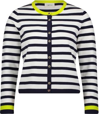 Cartoon Damen Feinstrickjacke mit Rundhalsausschnitt 40, Blau/Wei&szlig;