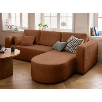 Best Mobilier Bestmobilier - Miro - canap&eacute; dangle r&eacute;versible - 4 places - convertible avec coffre - en velours textur&eacute;