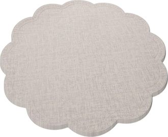 Artibetter JECOMPRIS 4 St&uuml;ck rutschfeste PU Leder Tischsets in Blumenform Hitzebest&auml;ndig Grau Platzsets f&uuml;r Esszimmer und K&uuml;che Dekorative Untersetzer f&uuml;r Alltag