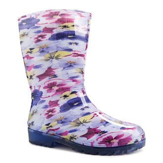 Demar Damen M&auml;dchen Gummistiefel Rainny Print (39/40, Stiefm&uuml;tterchen)